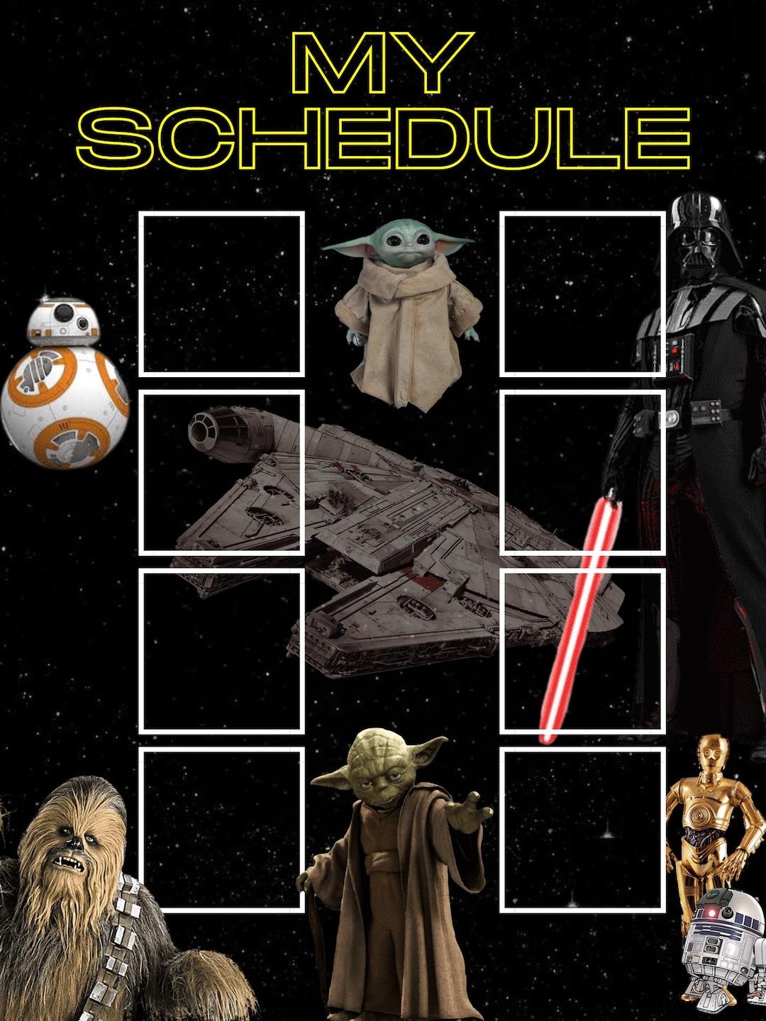 Star Wars Visual Schedule - Etsy