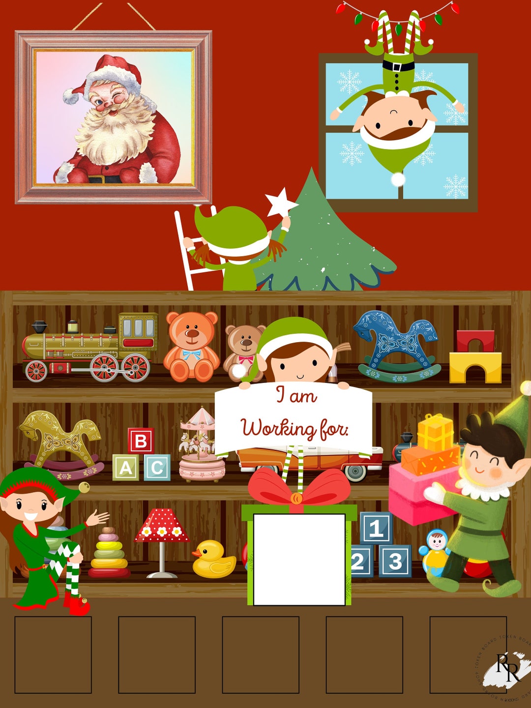 Santa's Workshop Token Board - Etsy