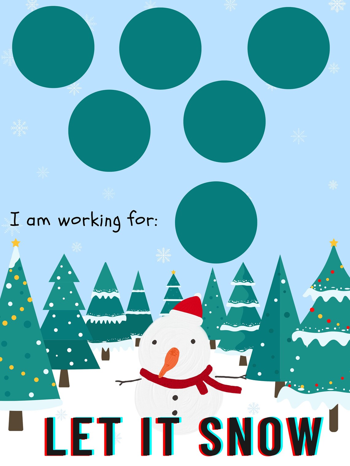 Let It Snow Token Board - Etsy