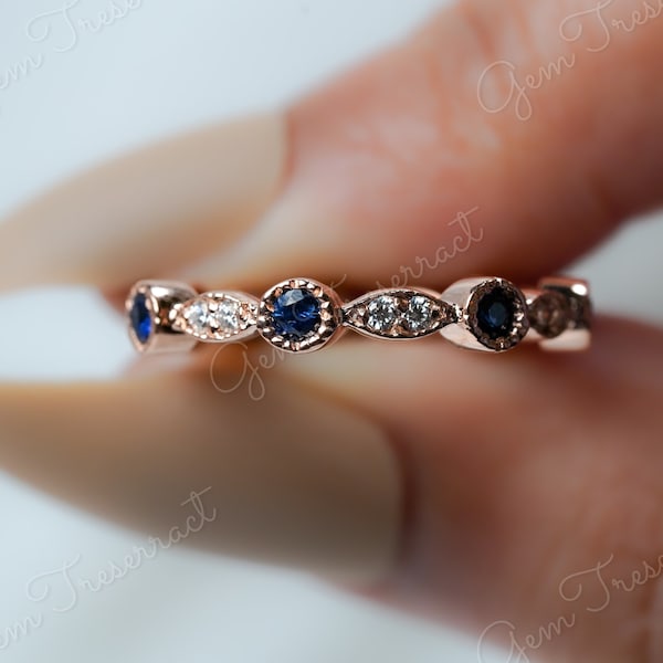 Sapphire Stack Ring - Etsy