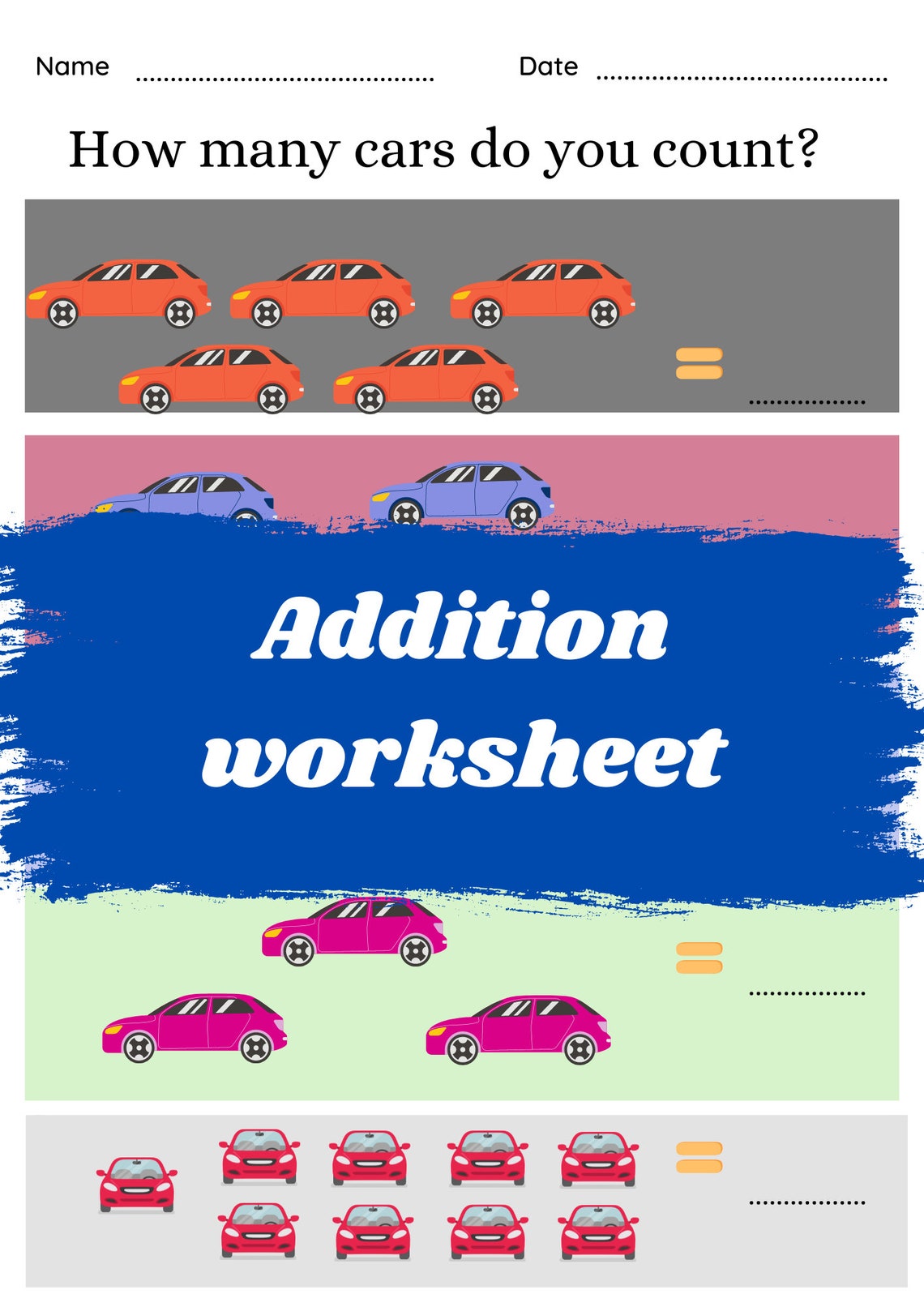 Addition Worksheet for Children, for Learning Addition. - Etsy