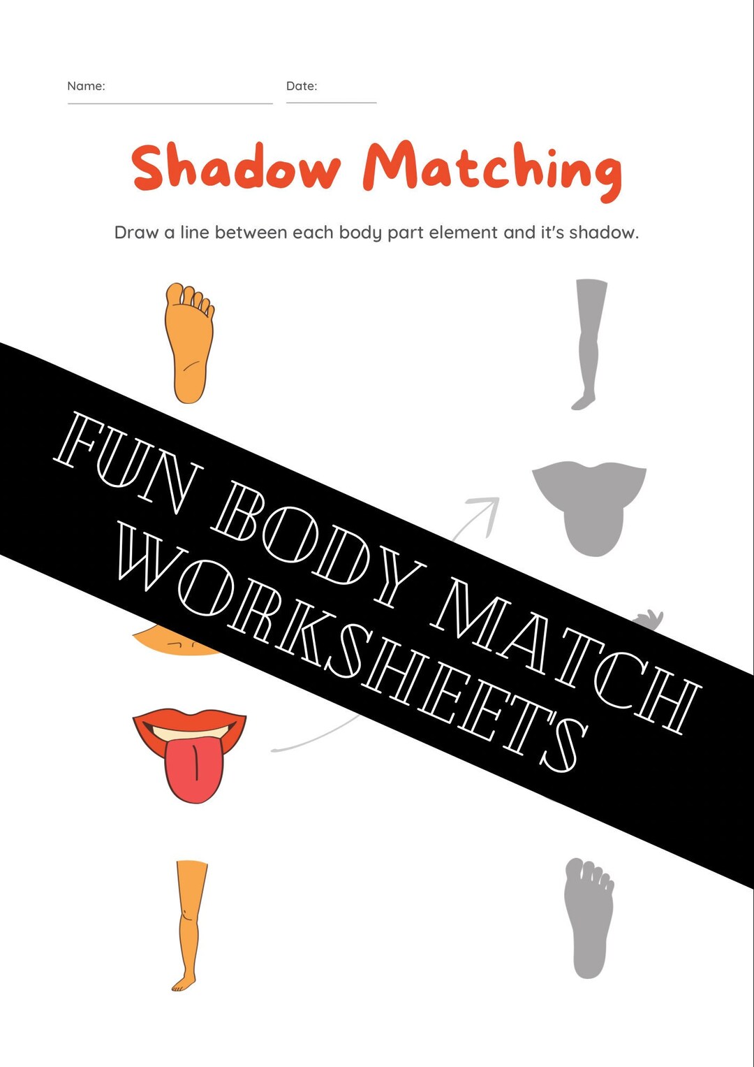 Body Matching Kids Worksheet's, 3 Body Matching Worksheets, Kids ...