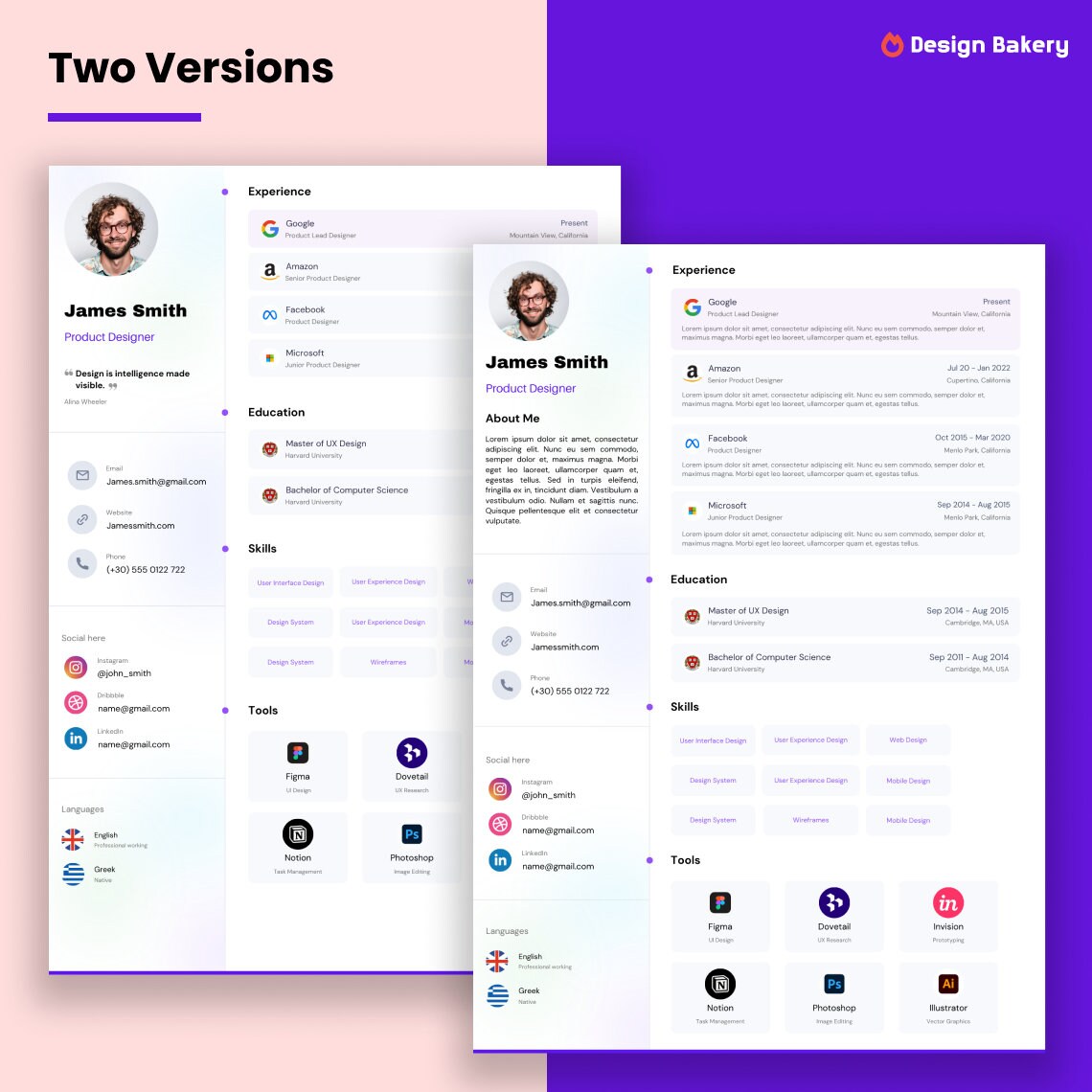 Modern Resume Template, CV Template, Professional Resume, Creative ...