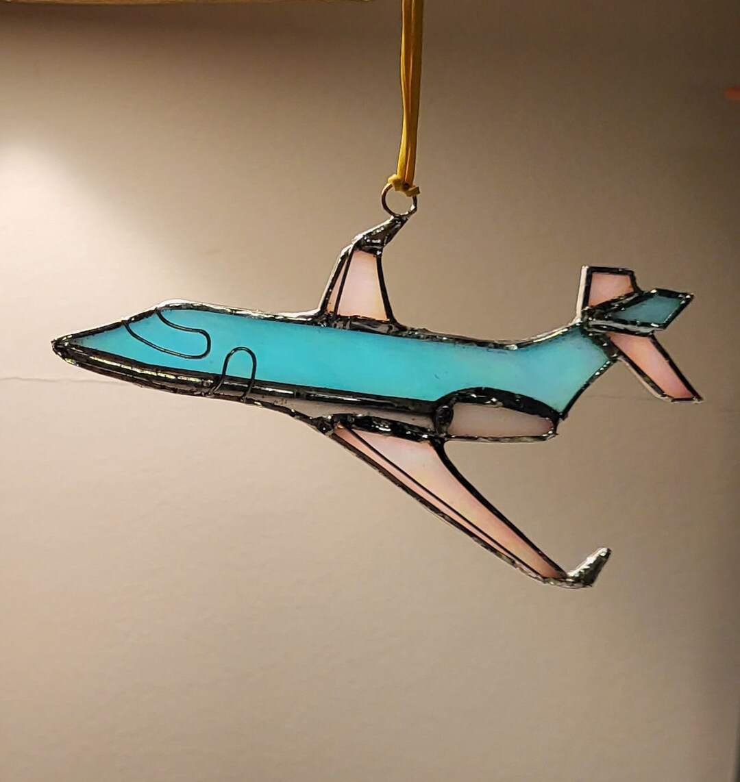 Airplane Leer JET Stained Glass Christmas Tree Holiday - Etsy
