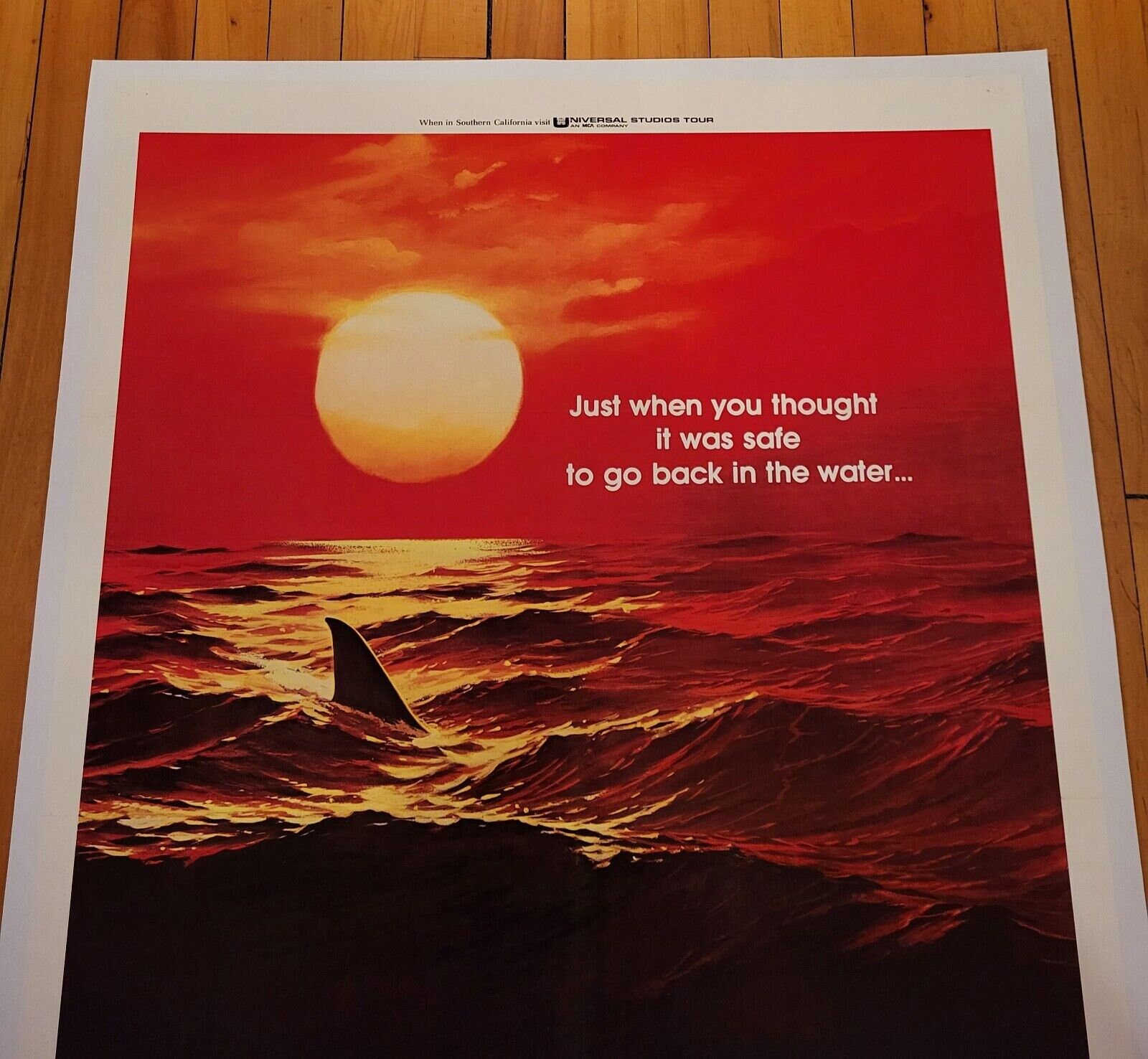 JAWS 2, Original Movie Poster 1978 style B Red Ocean 1SH, LINEN BACKED ...