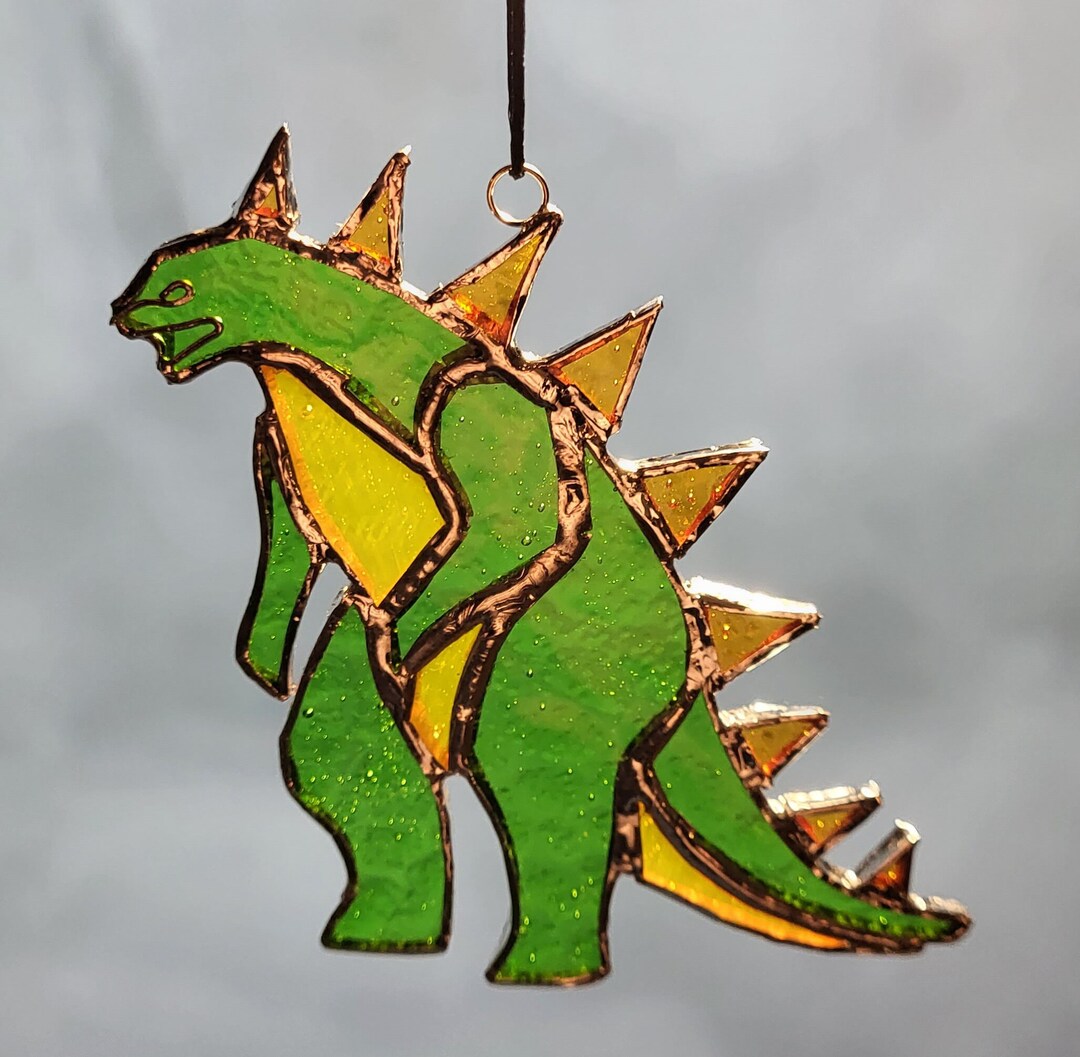 Handmade Stained Glass Godzilla |christmas Tree Ornament | 3.5" Tall ...