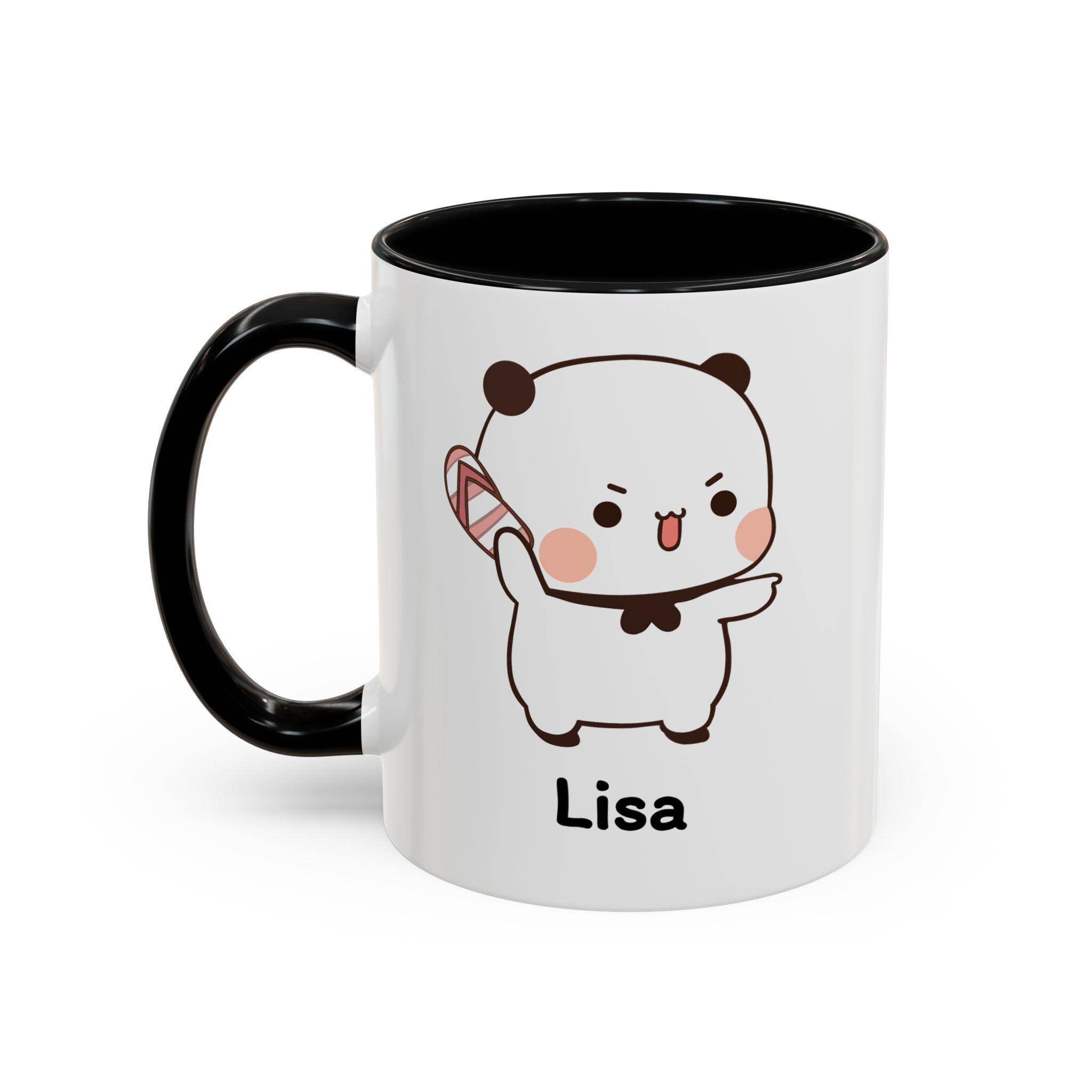 Custom Mochi Peach Milk Mug: Personalized Bubu Dudu Panda Bear Couples ...