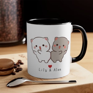 Custom Mochi Peach Milk Mug: Personalized Bubu Dudu Panda Bear Couples ...