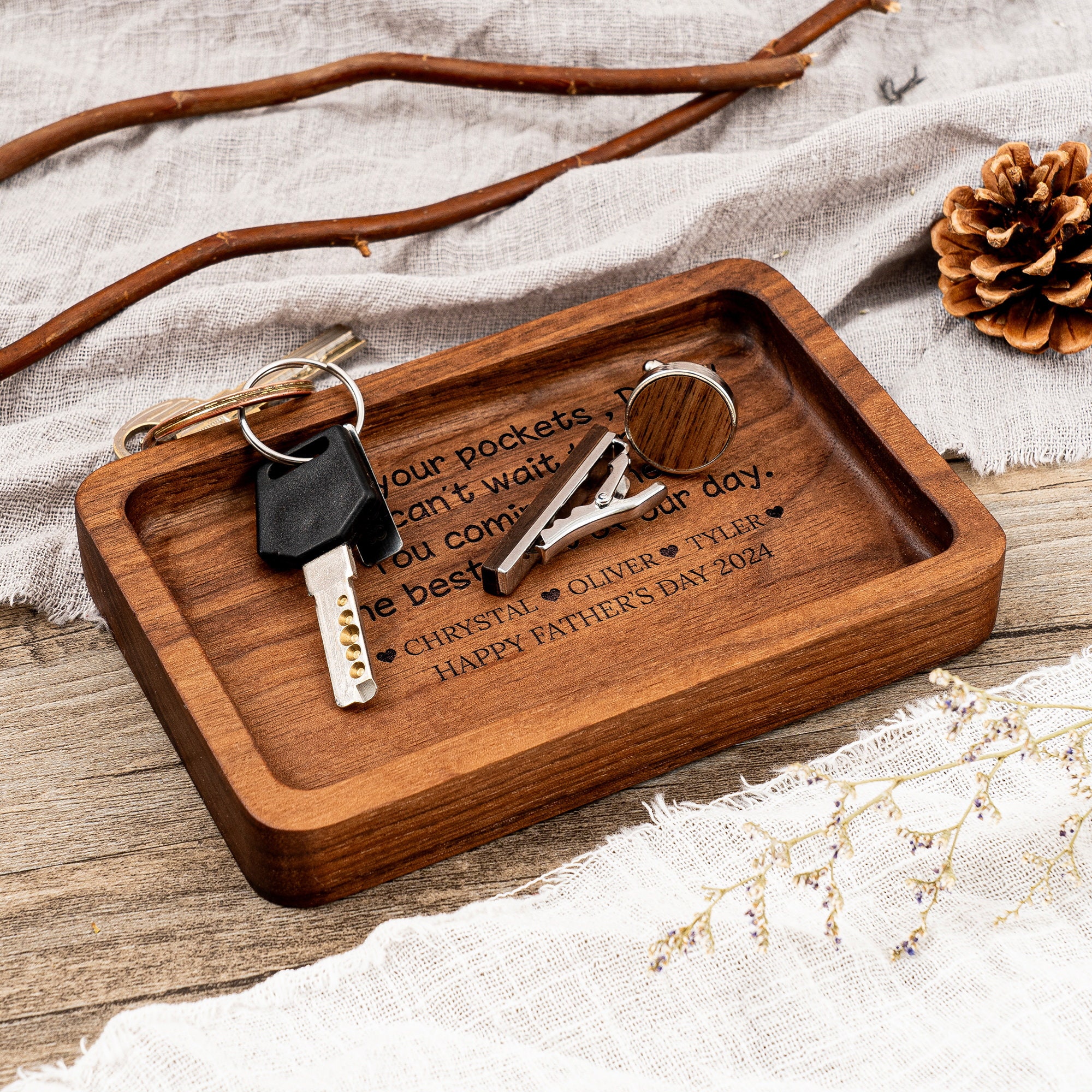 Personalized Valet Tray for Dad, Father's Day Gift, Catch All Table ...