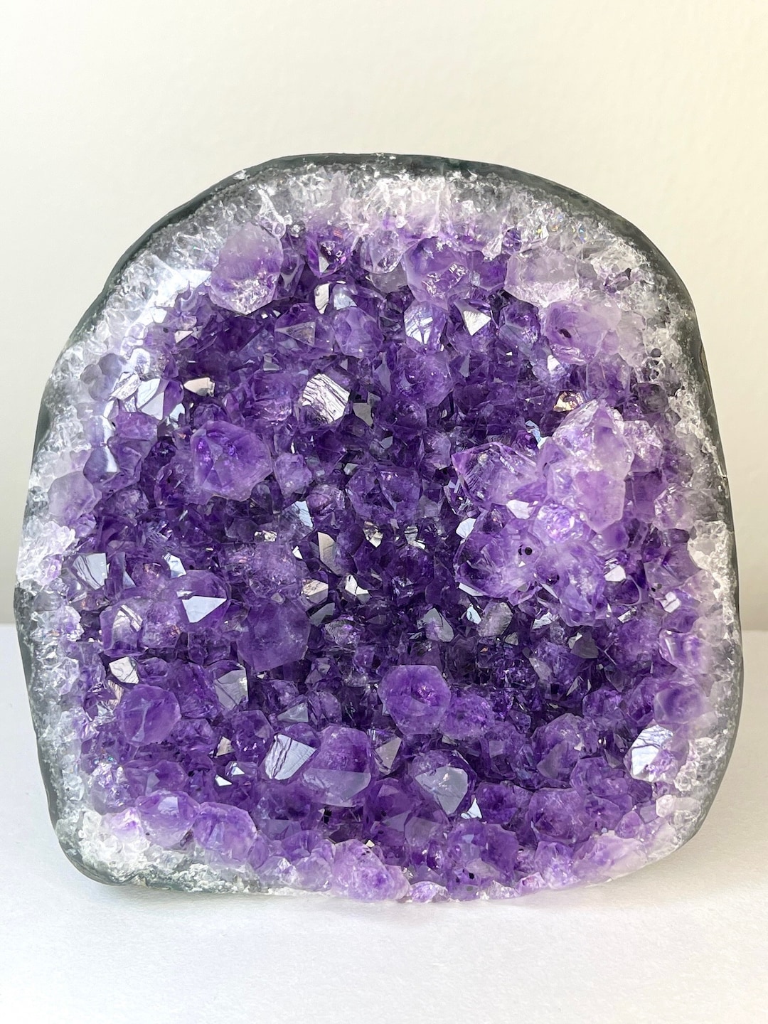 Amethyst Standing Cluster Grade AAA Royal Purple Amethyst With Crystal ...