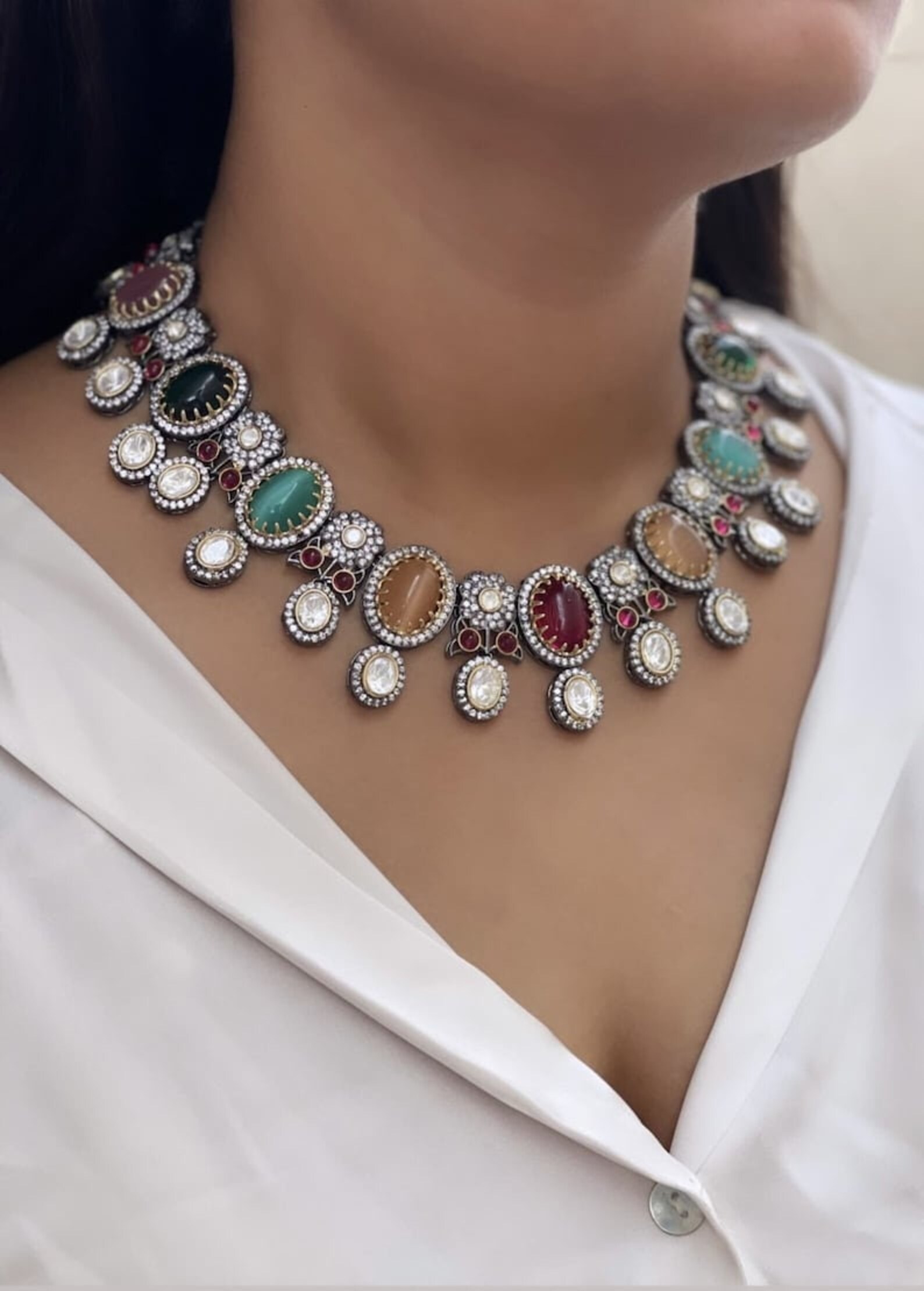 Sabyasachi Inspired Designer Kundan Set, Multi Kundan Neckless, Kundan ...