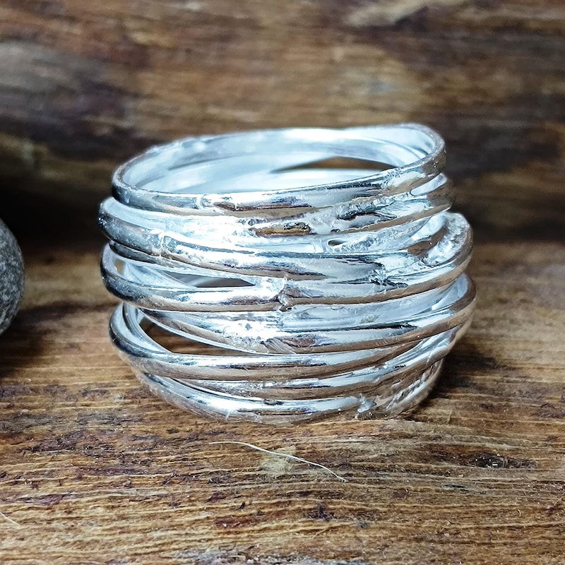 Silver Multiple Layer Rings - Etsy