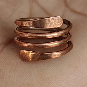 Pure 100% Copper Wrap Ring, Arthritis Thumb Ring, Solid Copper Ring, Finger Ring, Solid Copper ...