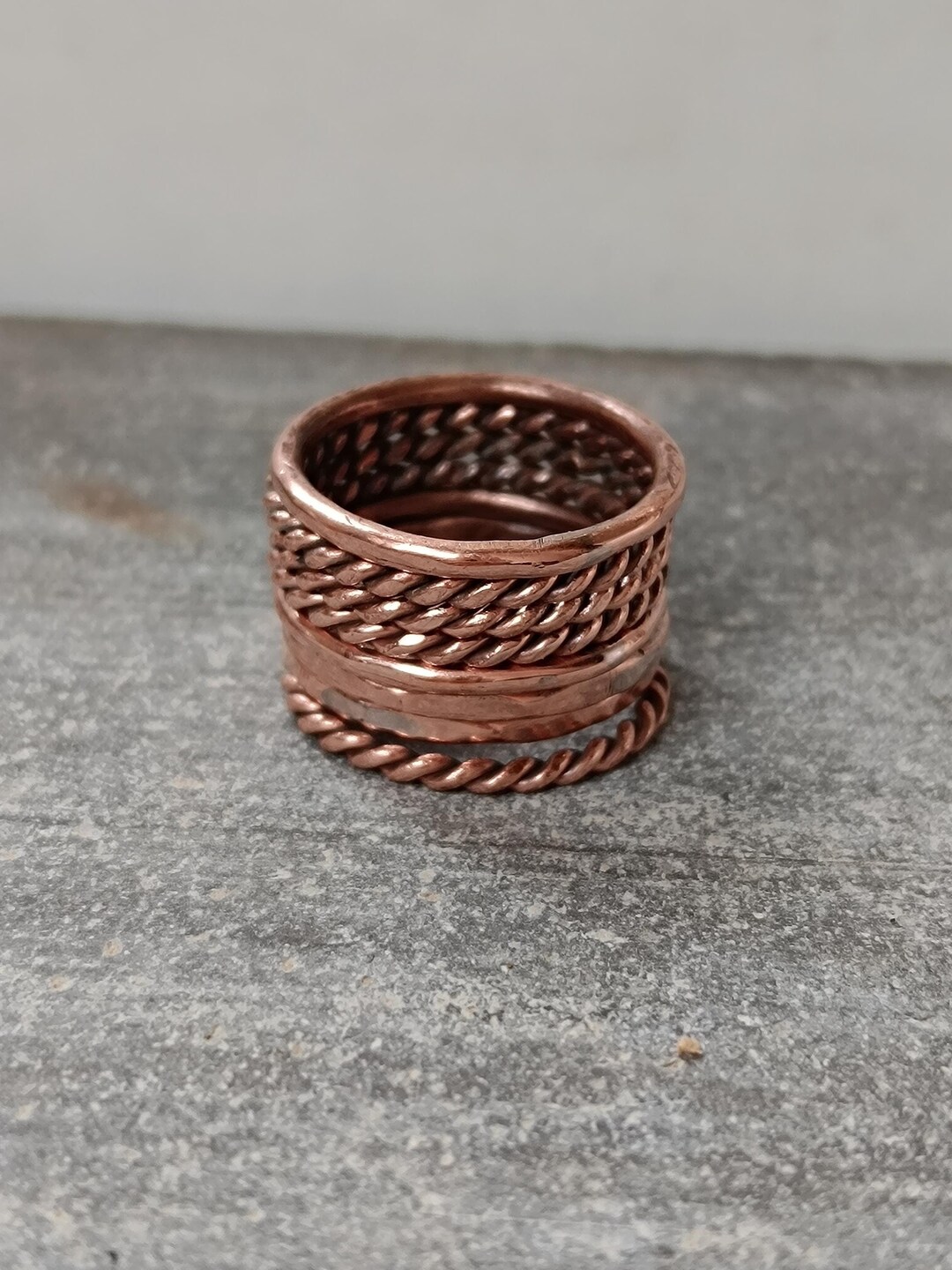 Set of 8 Thin Copper Stackable Rings, Stackable Rings, Stacking Rings ...