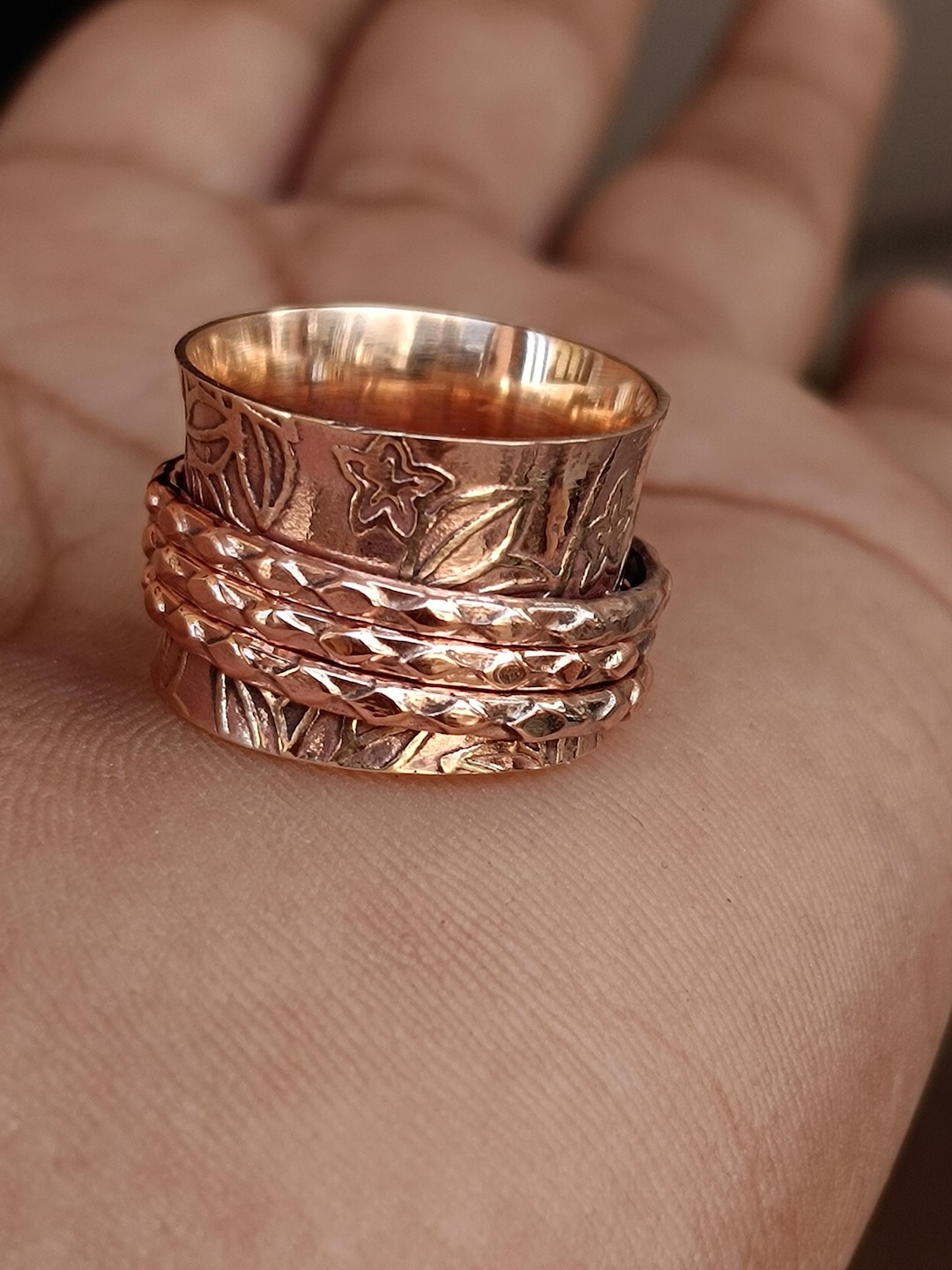 Pure 100% Copper Ring, Solid Copper Ring, Meditation Ring, Handmade ...