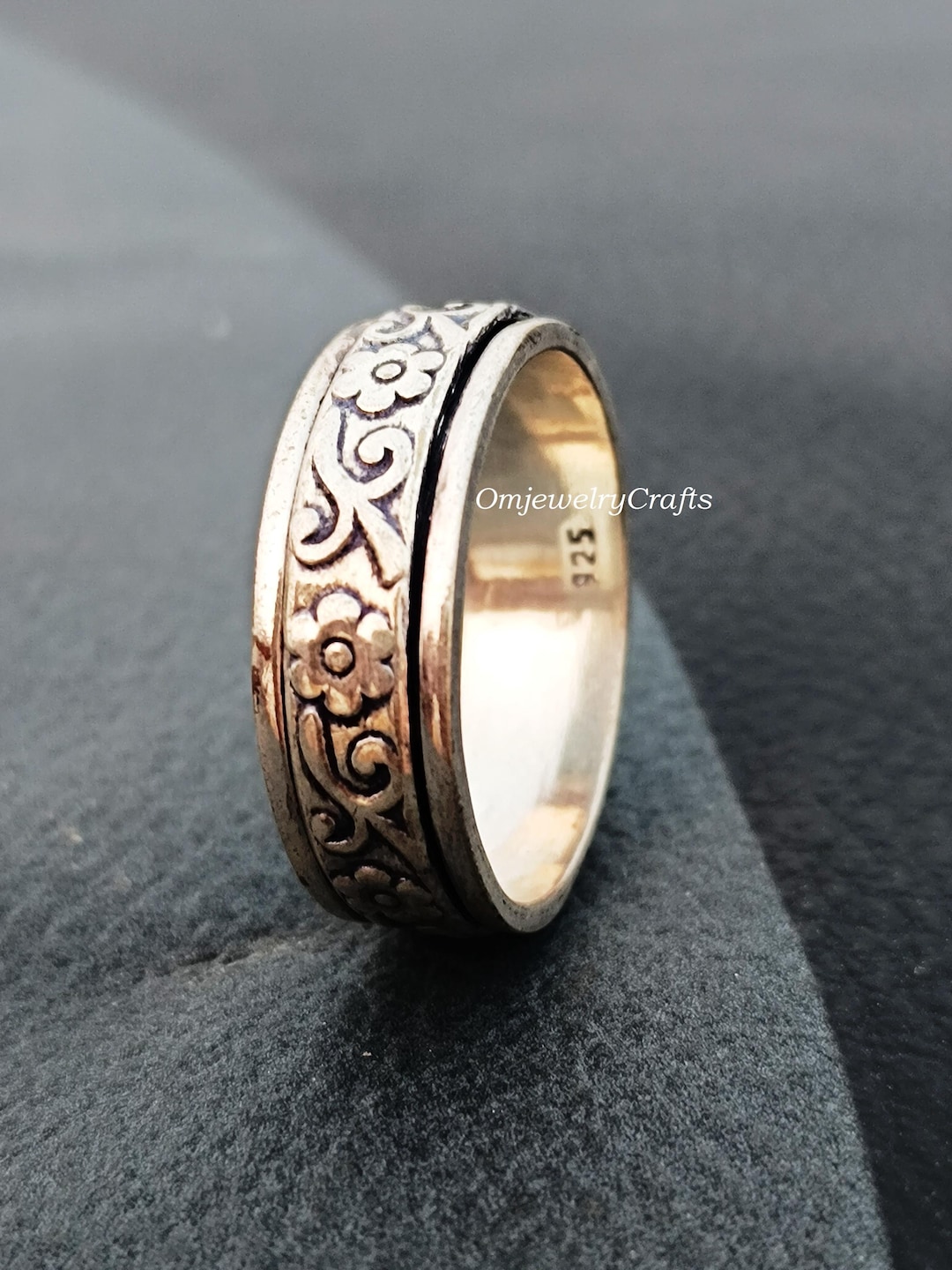 Beautiful Designer Spinner Ring, 925 Sterling Silver Spinner Ring ...