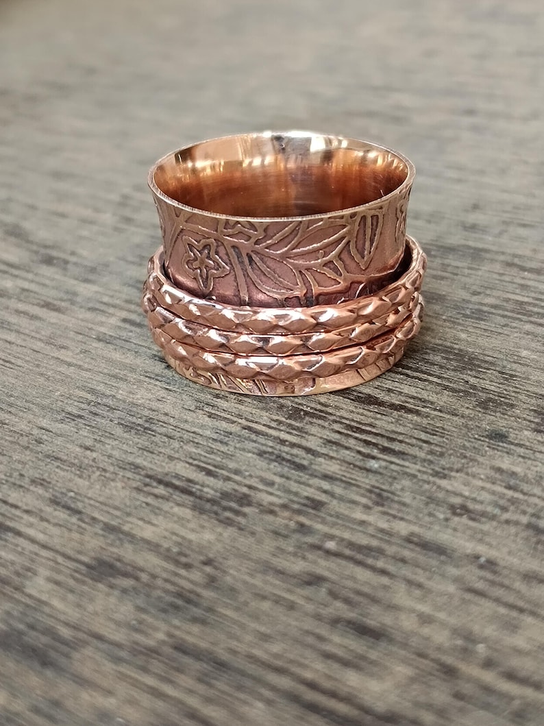 Pure 100% Copper Ring, Solid Copper Ring, Meditation Ring, Handmade ...