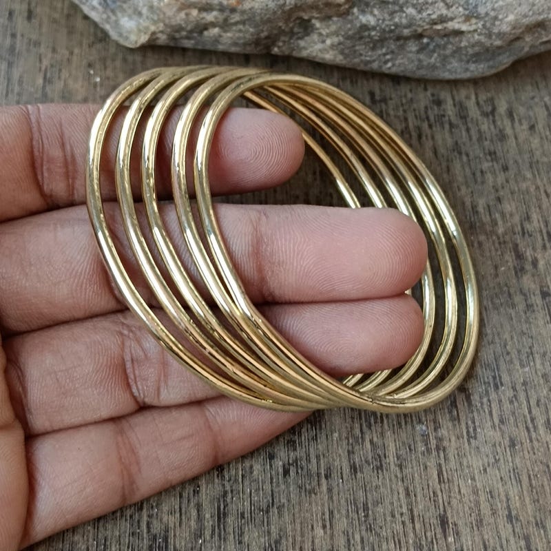 Brass Bangle Set - Etsy