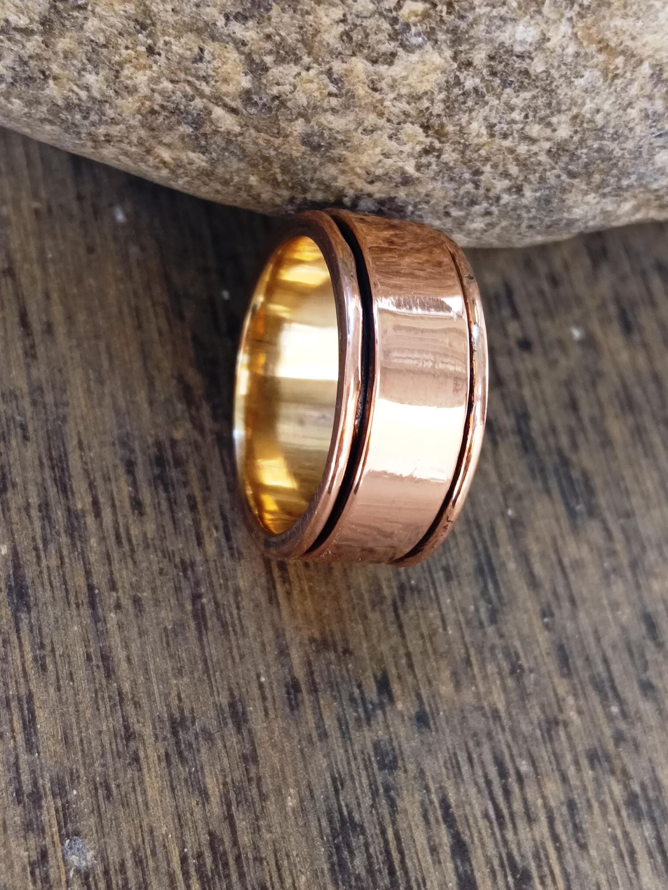 Pure 100% Copper Spinner Wrap Ring, Arthritis Thumb Ring, Solid Copper ...