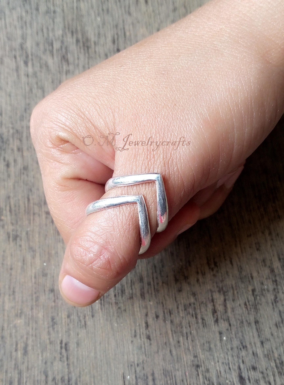 Chevron 925 Silver Adjustable Ring, Men's and Women Knot Thumb & Finger ...