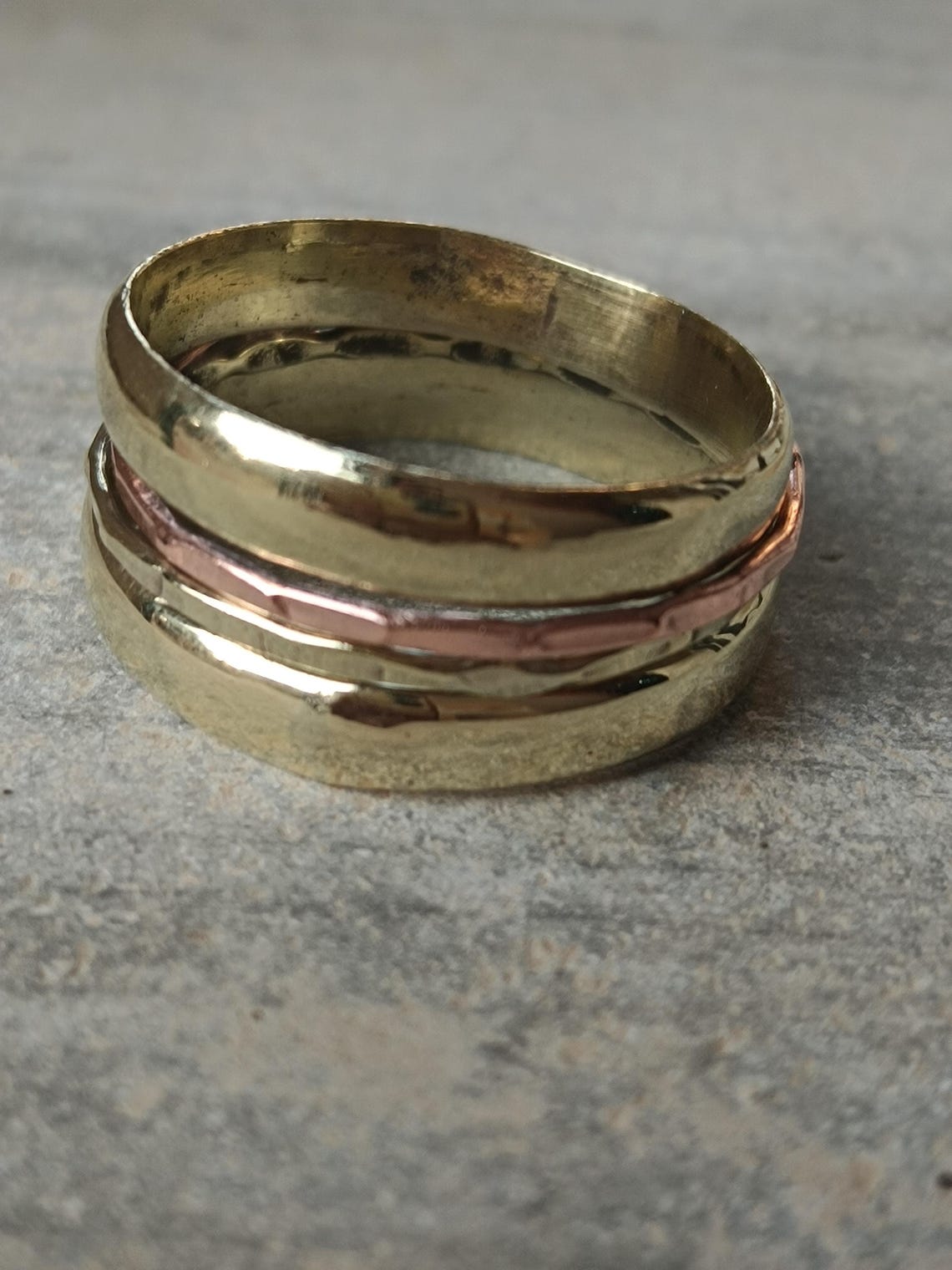 4 Set Solid Brass & Copper Ring, Handmade Ring, Brass Designer Ring ...