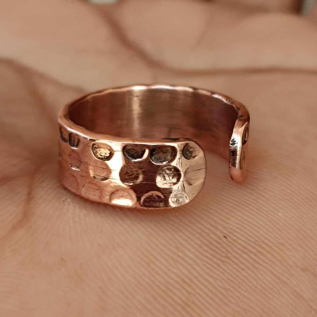 Pure Copper Adjustable Ring, 100% Solid Copper Ring, Unisex Ring ...