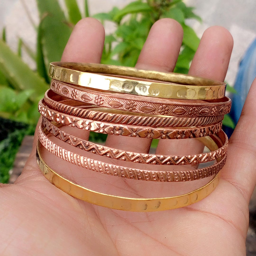 Designer Copper Bangle, Solid 100% Copper Bangle* 07 Set of Bangle ...
