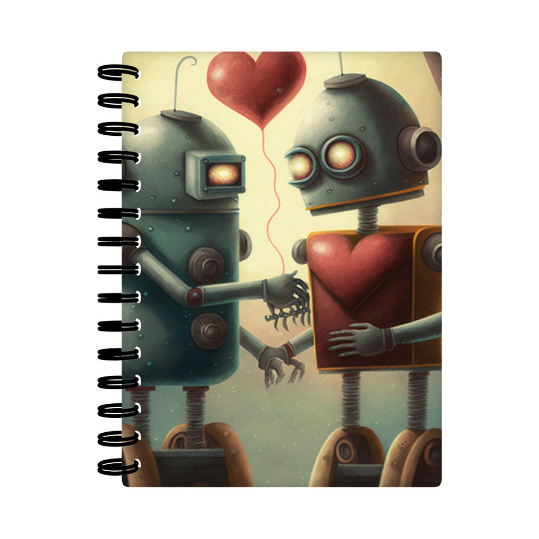 Cartoon Robot Spiral Notebook Cute Notebook Graphic Notebook - Etsy