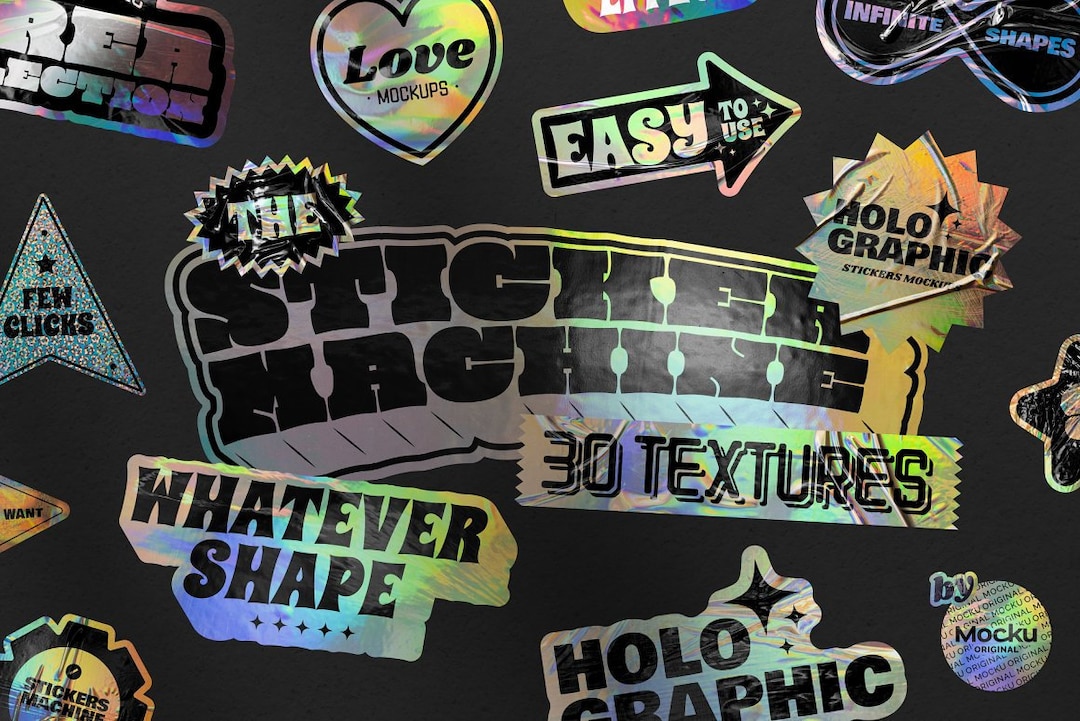 Holographic Sticker Mockup Machine - Etsy