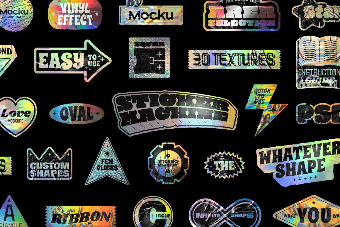 Holographic Sticker Mockup Machine - Etsy