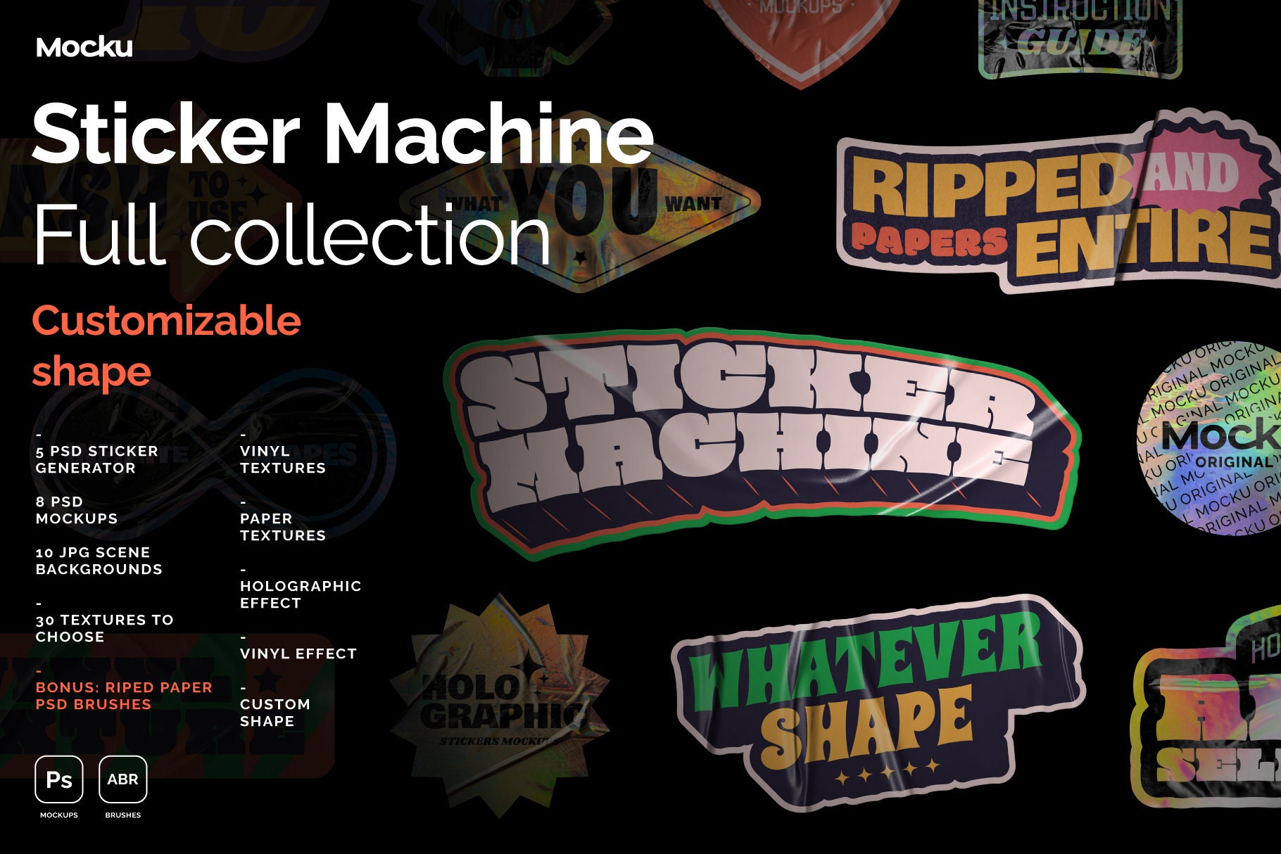 Sticker Mockup Machine (custom Shape) / Full Collection - Etsy