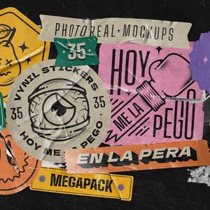 Vinyl Sticker Mockup - Megapack - Etsy
