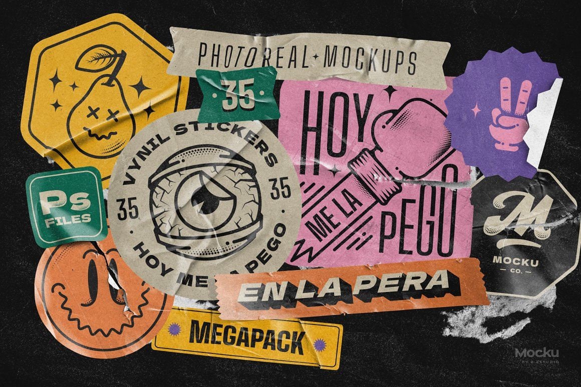 Vinyl Sticker Mockup - Megapack - Etsy