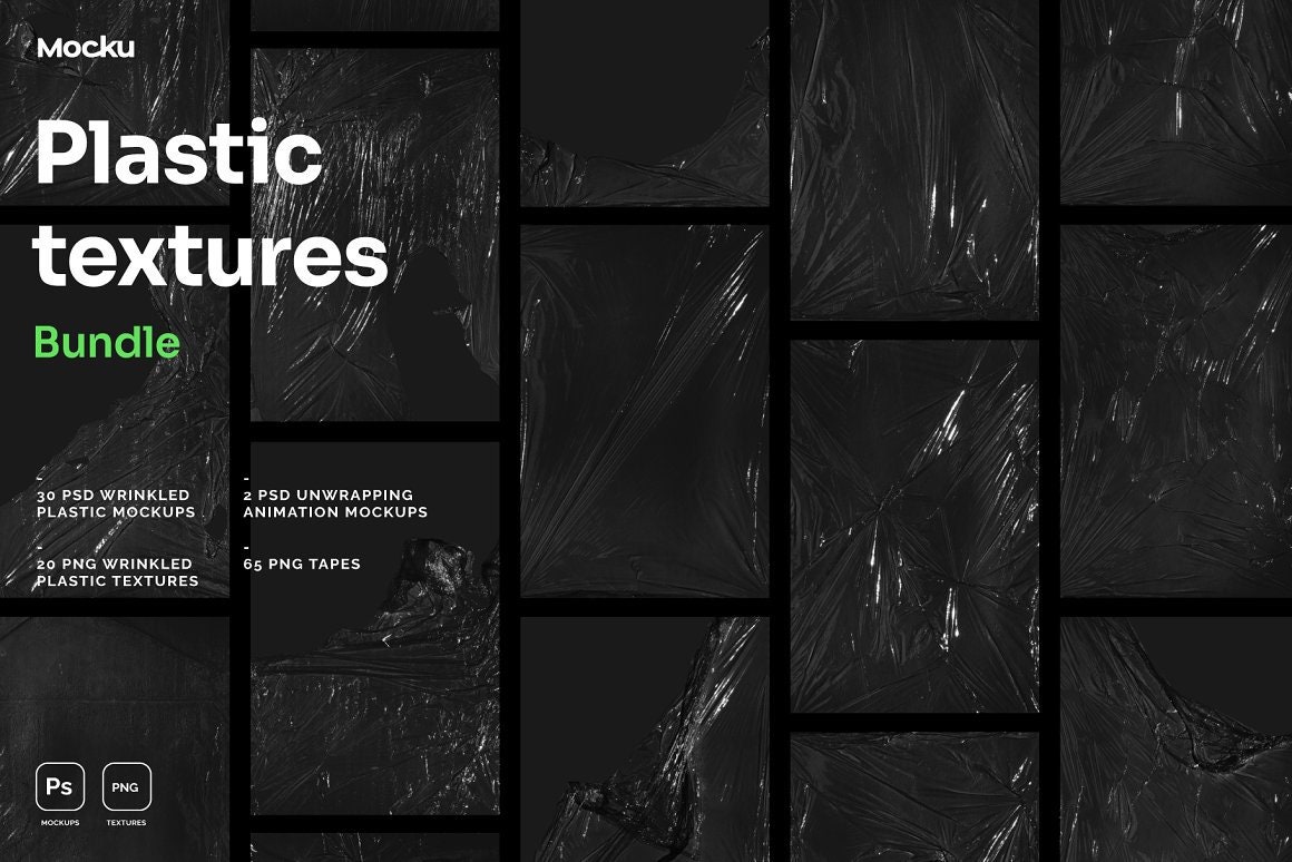 Wrinkled Plastic Textures Bundle - Etsy