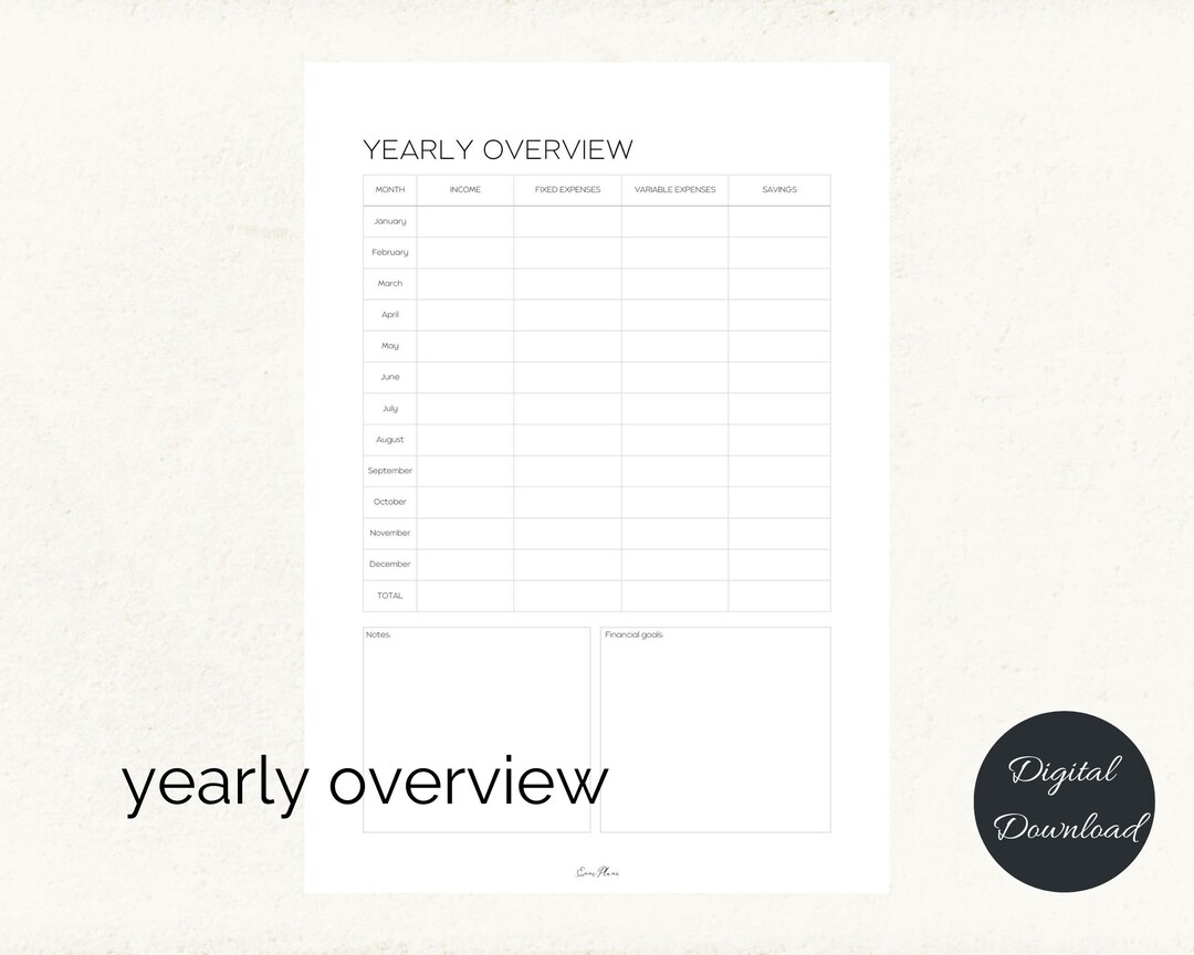 Income and Expense Tracker Overview Finance Planner Insert - Etsy