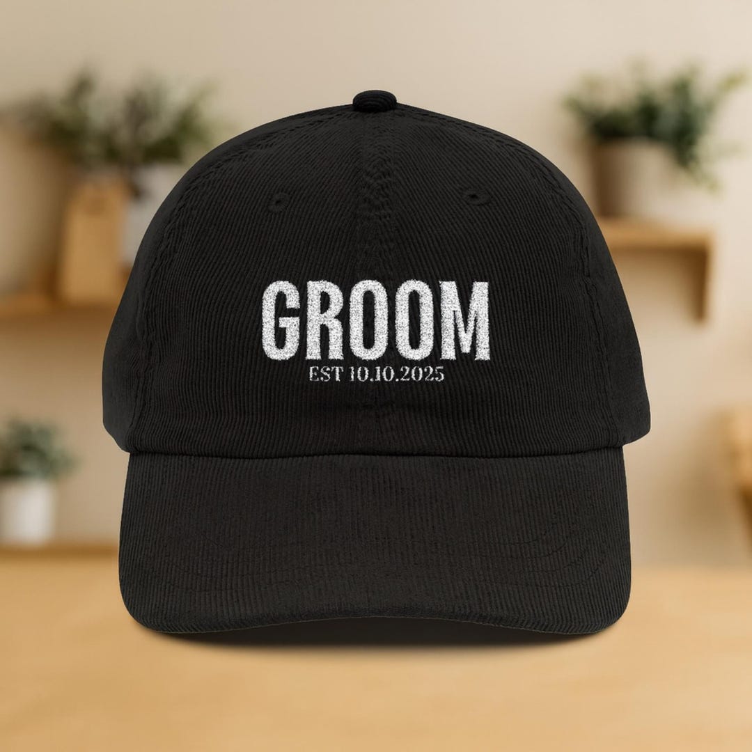 Custom Groom Embroidered Corduroy Cap, Wedding Gift - Etsy