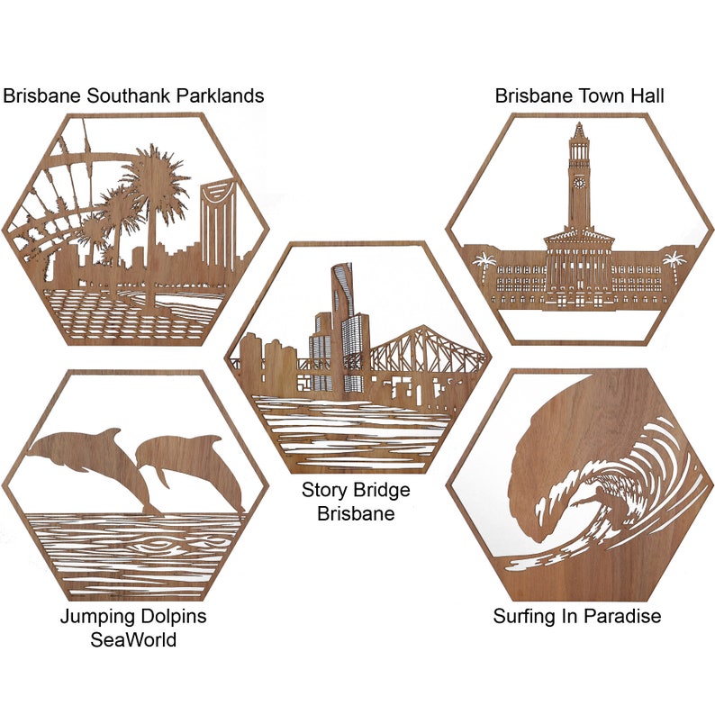 Hexagon Wood Art: FULL SET - Choose From 40 Hexagon Designs - Etsy