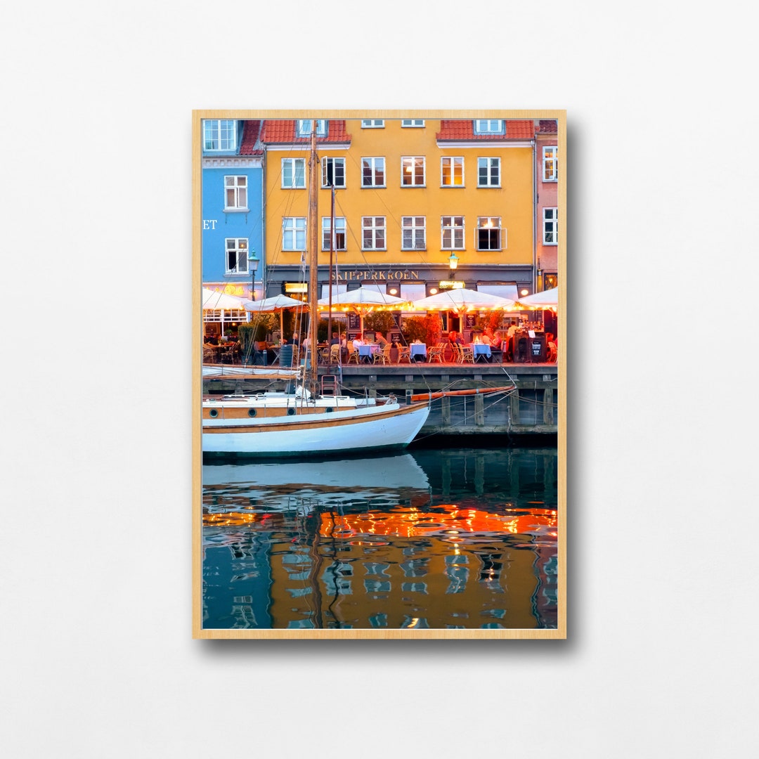 Copenhagen Poster, Nyhavn, Colourful Houses by the Canal, Premium Semi ...