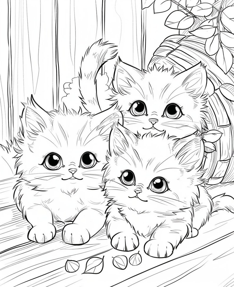 50 Cute Cat Coloring Book, Printable Catventures Coloring Pages ...