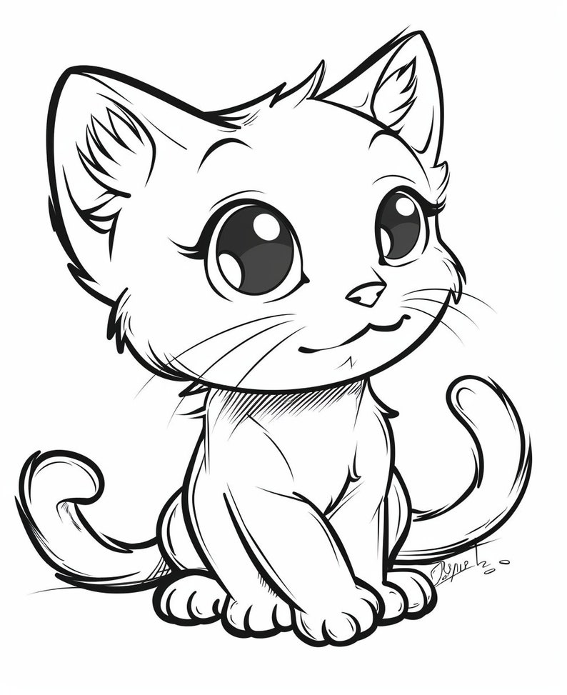 50 Cute Cat Coloring Book, Printable Catventures Coloring Pages ...