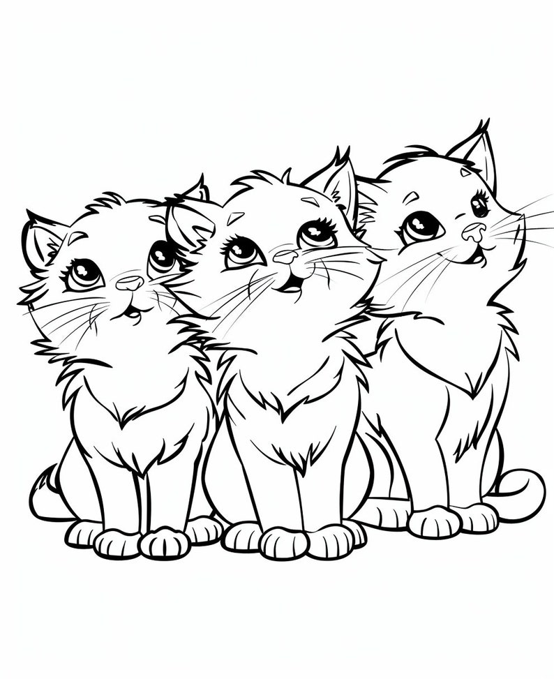 50 Cute Cat Coloring Book, Printable Catventures Coloring Pages ...