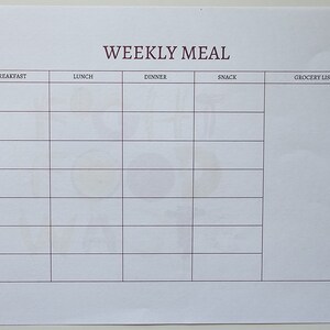 Printable Weekly Meal Planning Callendar, 7 Day Menu Planner, Meal Prep ...