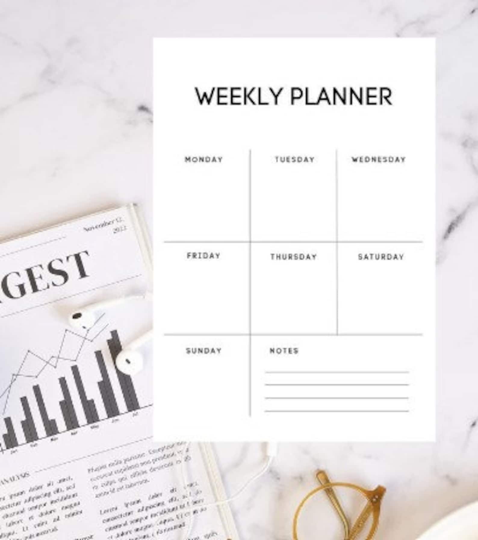 Weekly Planner PDF - Etsy