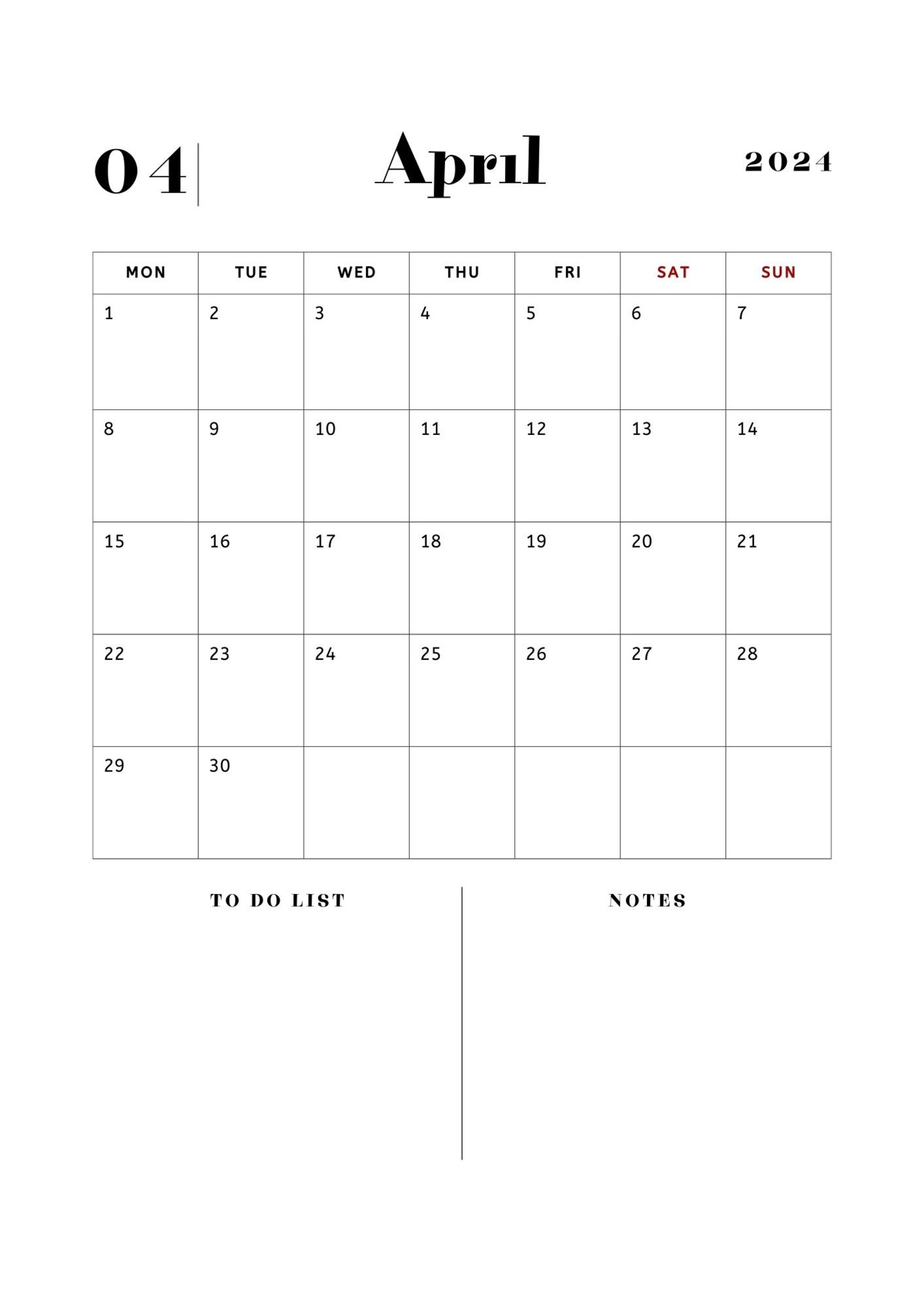 2024 Monthly Calendar {printable} - Etsy