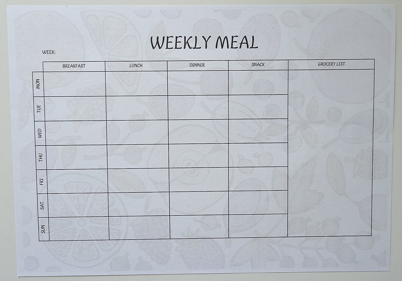 Printable Weekly Meal Planning Callendar, 7 Day Menu Planner, Meal Prep ...