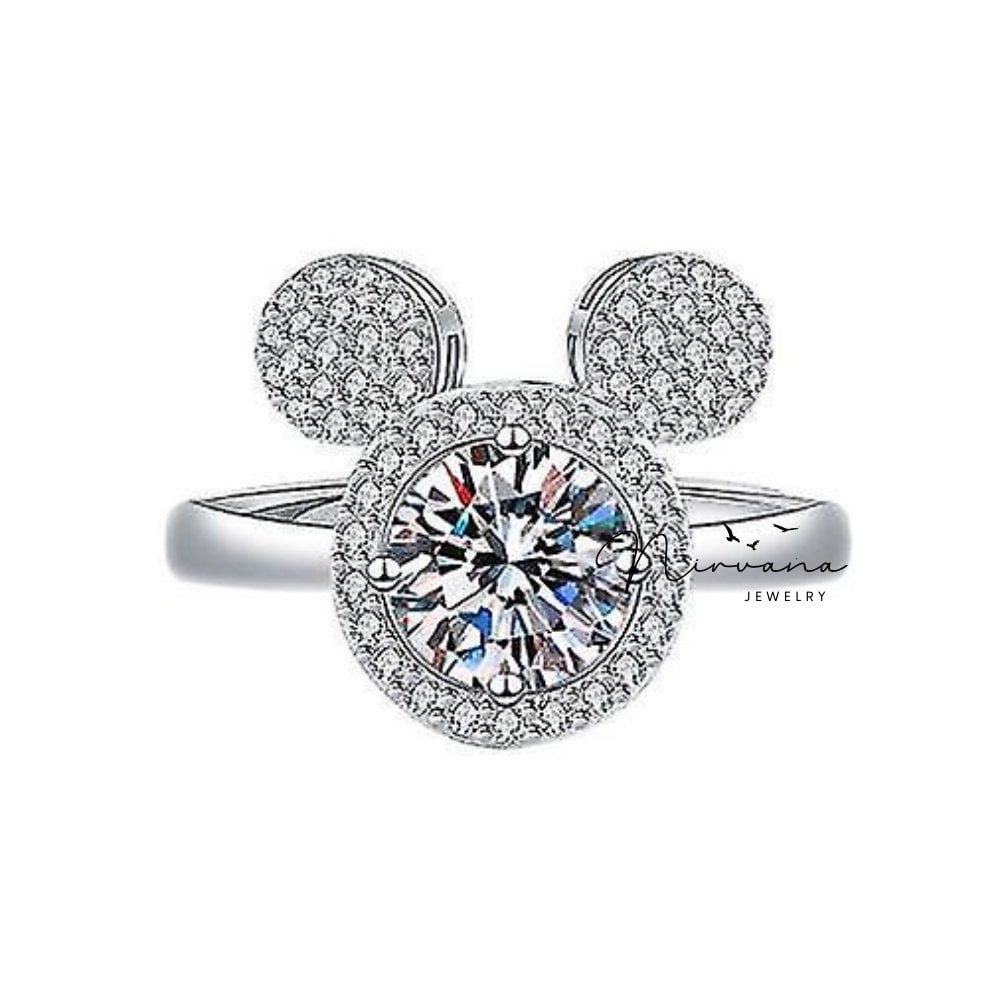 Disney Ring Mickey Mouse Engagement Ring Sterling Silver Ring Wedding ...