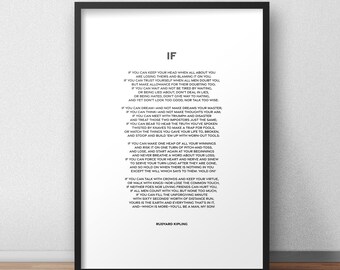 IF— Poem by Rudyard Kipling Poem Poster - Digital Download (11x16") - Etsy