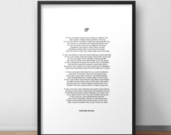 If Poem by Rudyard Kipling, If Poem PDF, Poem for Dad, Poetry Printable ...