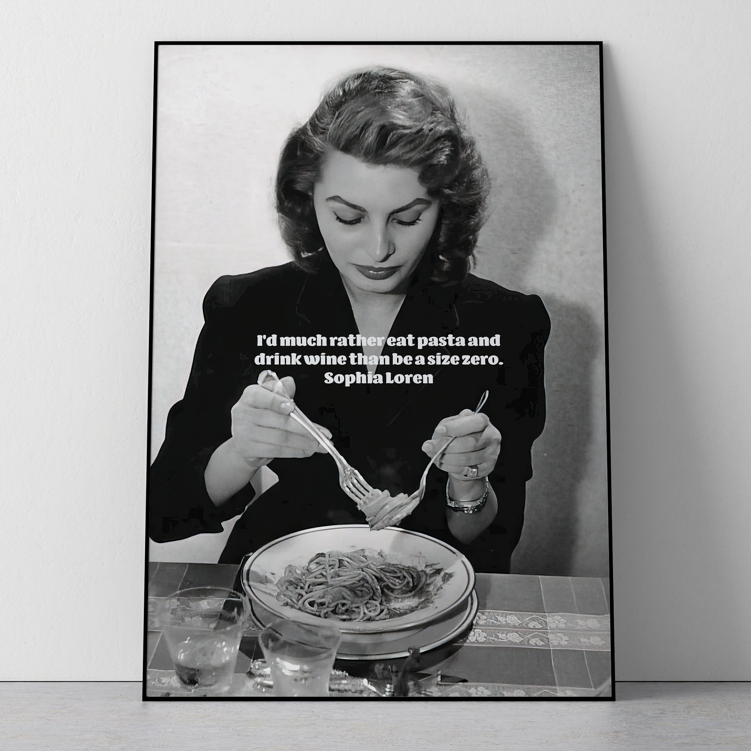 Sophia Loren Quote Print: Pasta & Wine (digital Download) - Etsy