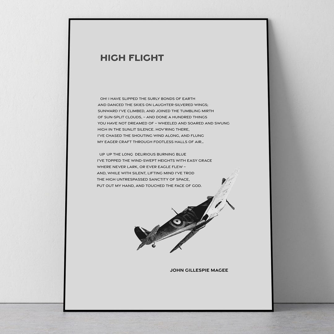 High Flight Poem Print - John Gillespie Magee Jr. (digital Download) - Etsy